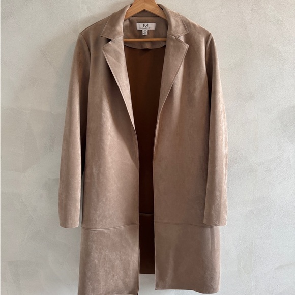 Magaschoni | Jackets & Coats | Magaschoni Tan Coat With Open Front Size ...